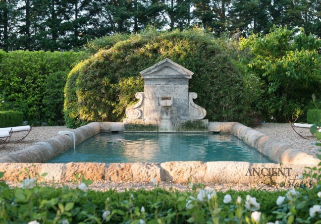 Pool Fountain with plants – Antique Stone Pool Fountains by Ancient ...