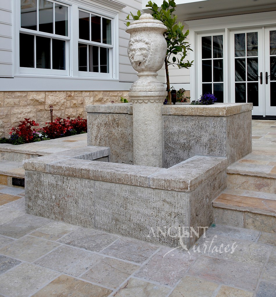 Pool Fountain with plants – Antique Stone Pool Fountains by Ancient ...